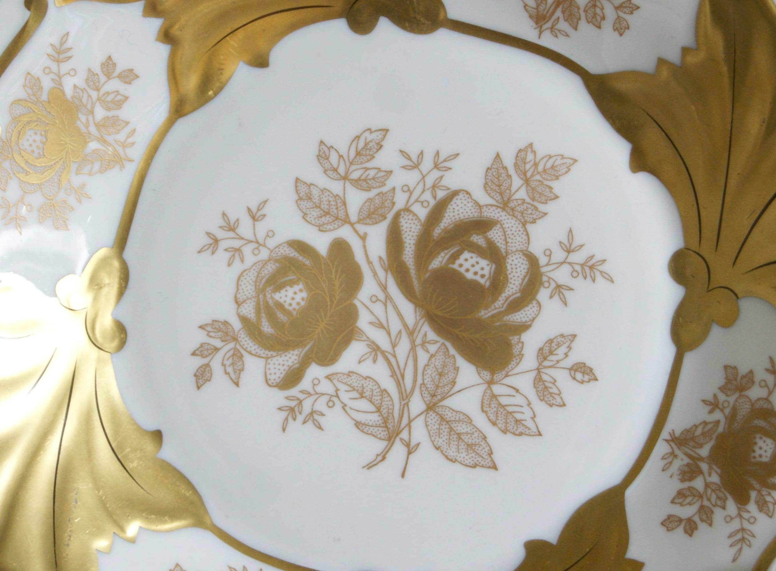 Vintage Weimar Porcelain Side Plate, Jutta Pattern, Gold on White, Made ...
