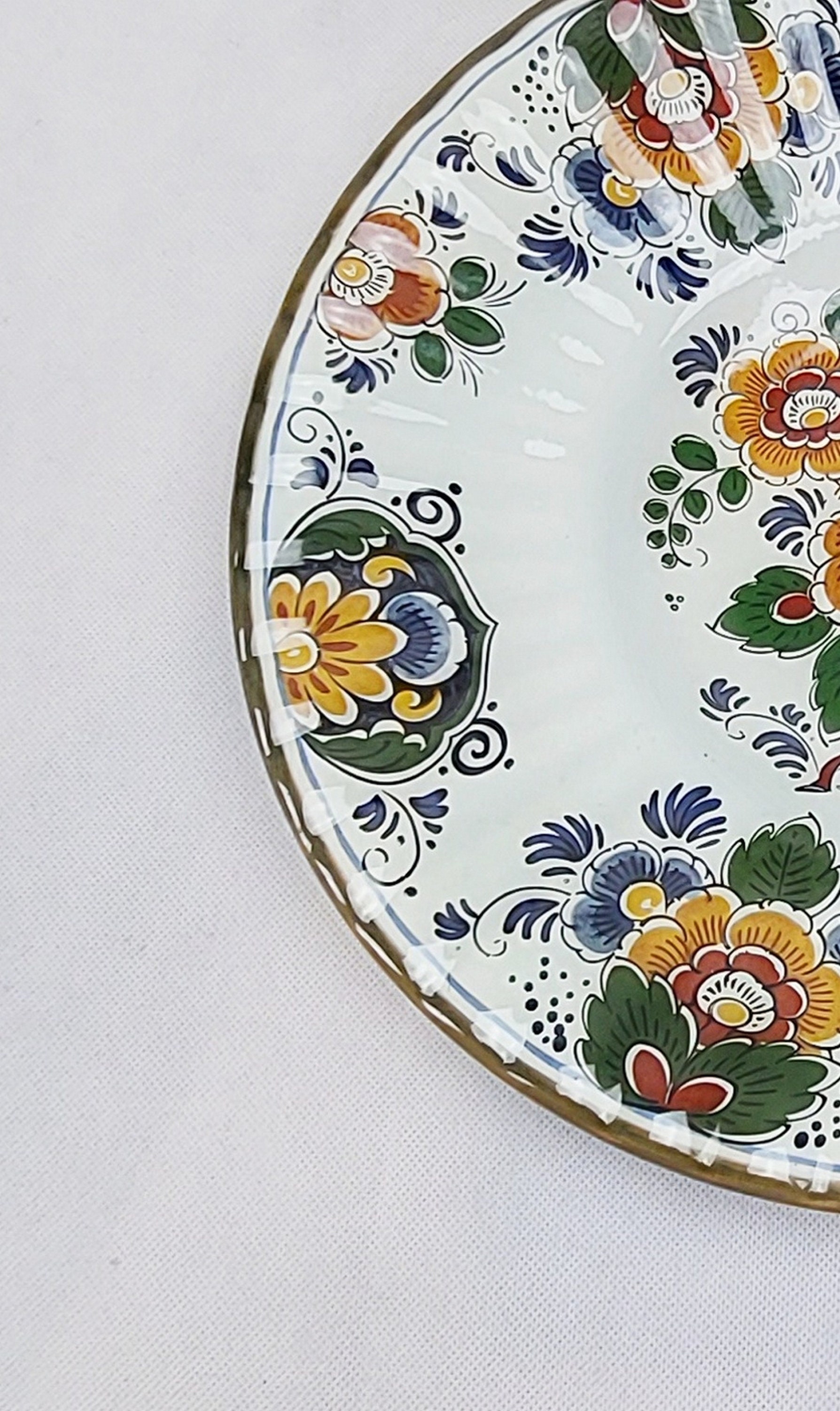 Vintage Delftware Delft Polychrome wall Plate With Scalloped Rim 30 Cm ...