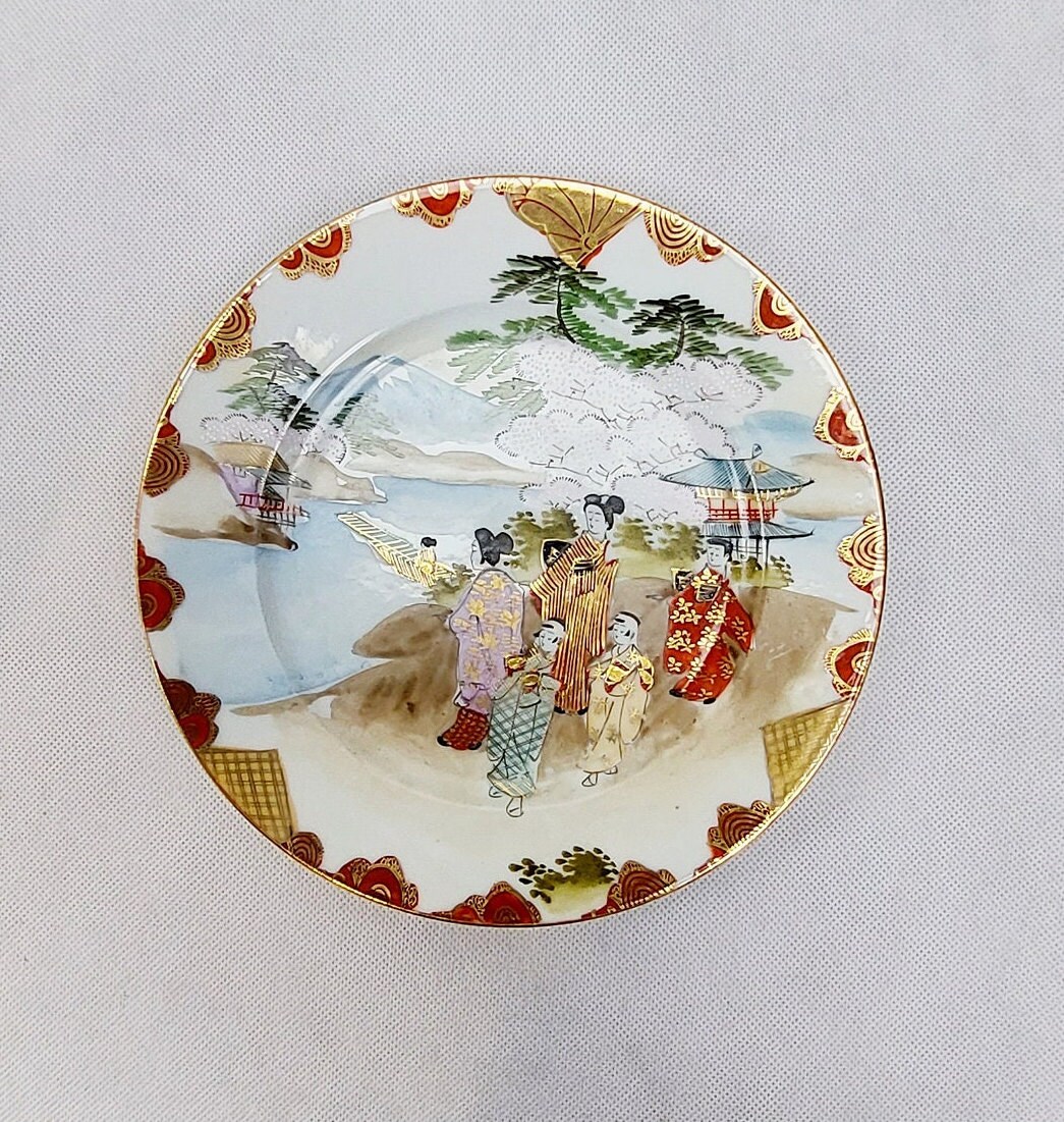 Antique Japanese Kutani Geisha Ware Porcelain Plate Late Meji - Etsy