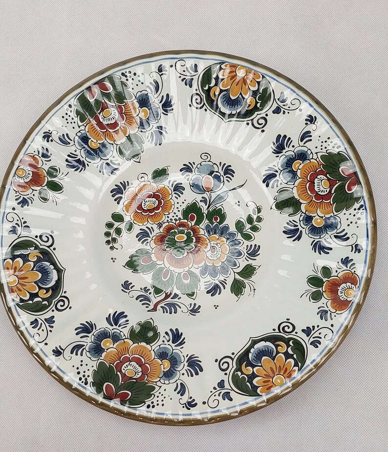 Vintage Delftware Delft Polychrome wall Plate With Scalloped Rim 30 Cm ...