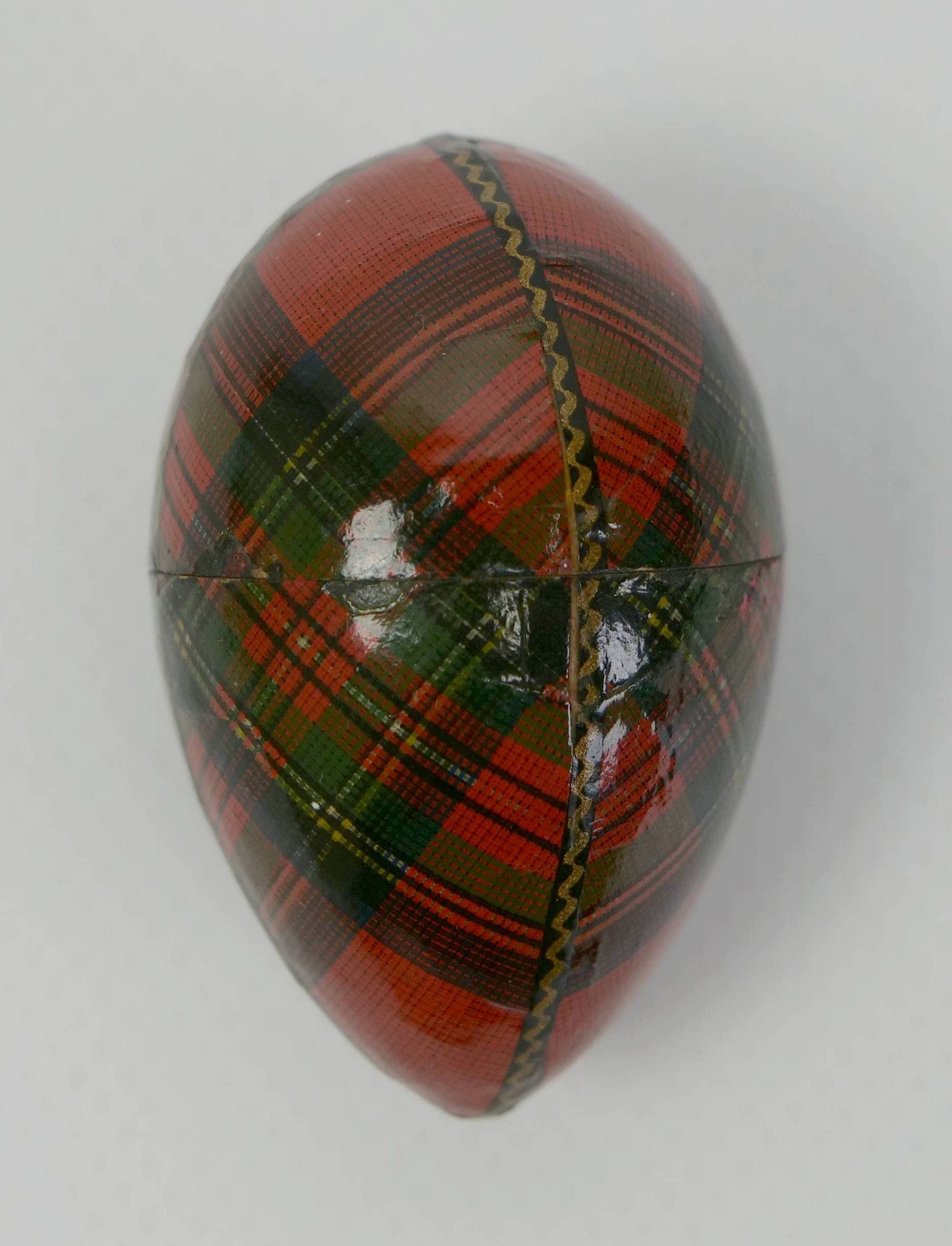 Rare Antique stuart Tartan Ware Mauchline Ware Egg Shaped Thimble and ...