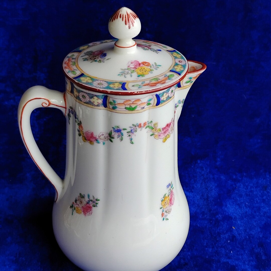 Minton Teapot Chocolate Pot Made for Birks England Rose Pattern Gold ...