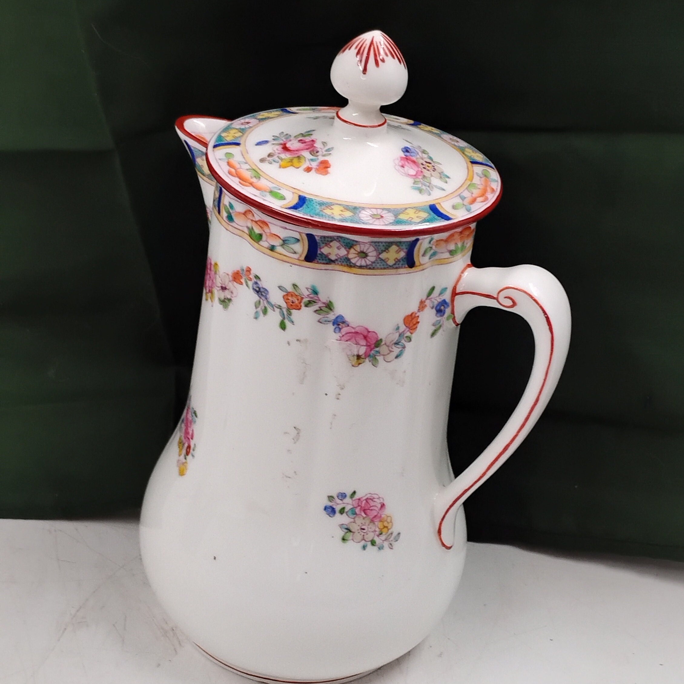 Minton Teapot Chocolate Pot Made for Birks England Rose Pattern Gold ...