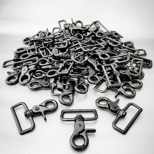 Bulk Lot 1.5" Trigger Scissor Swivel Black Color Metal Snaps With ...