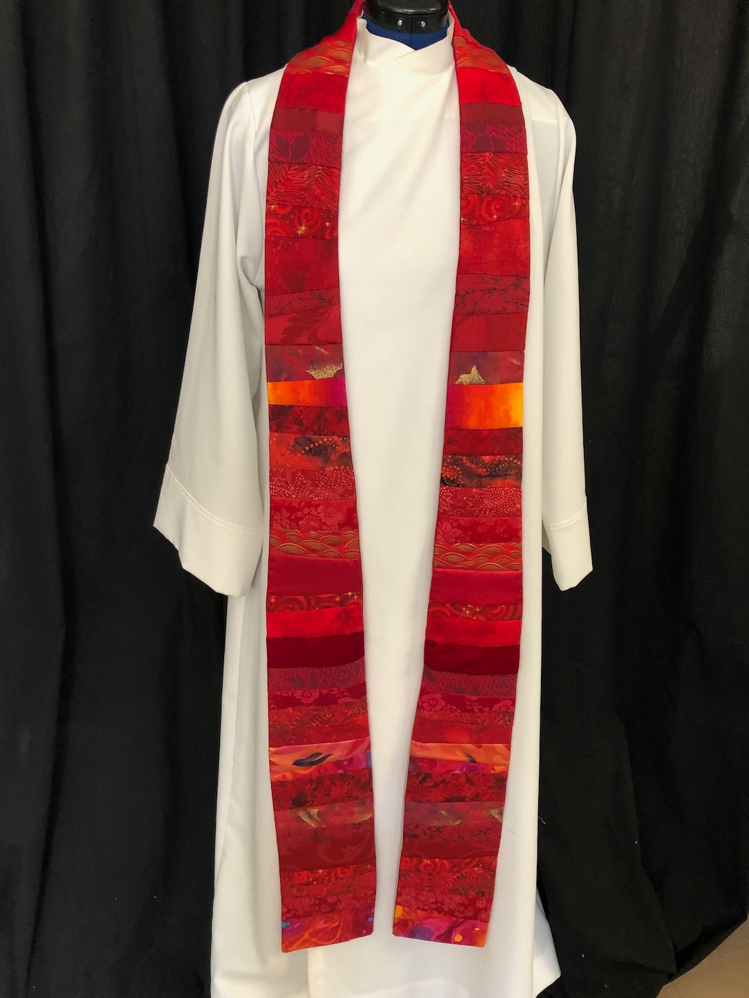 Red Joseph Stole, Red Priest Stole, Red Ordination Stole, Entirely ...