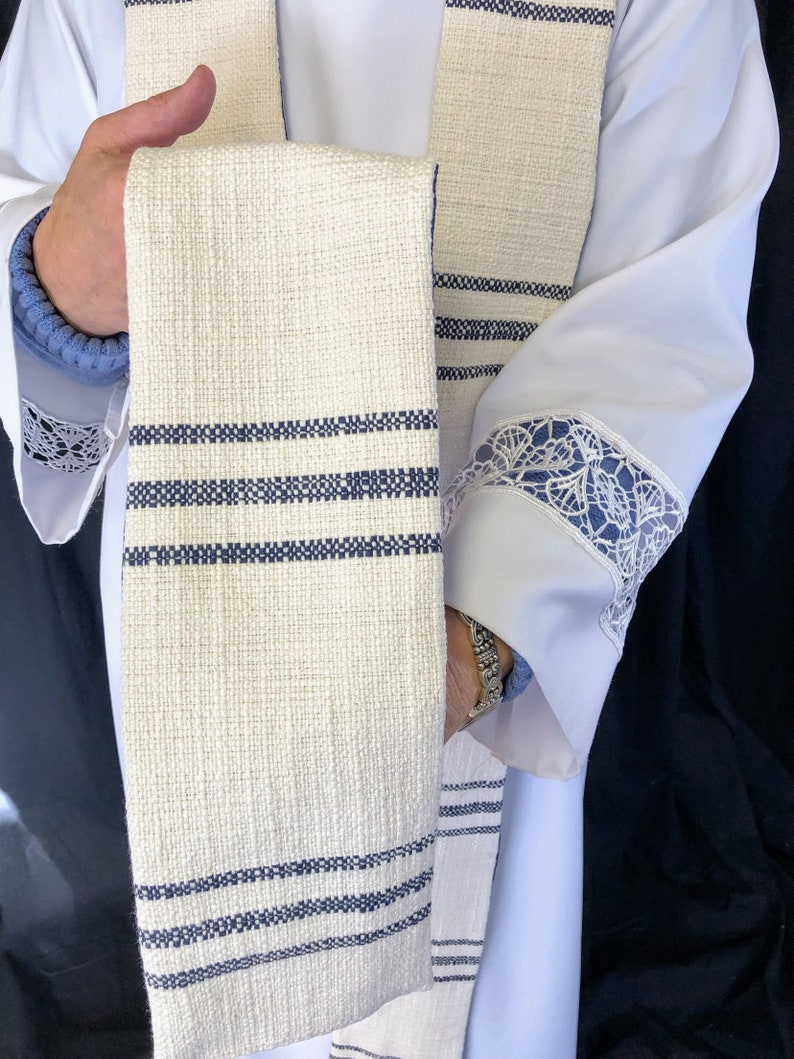 Blue Stripped Clergy Stole, Advent Stole, Advent Clergy Stole, Advent ...