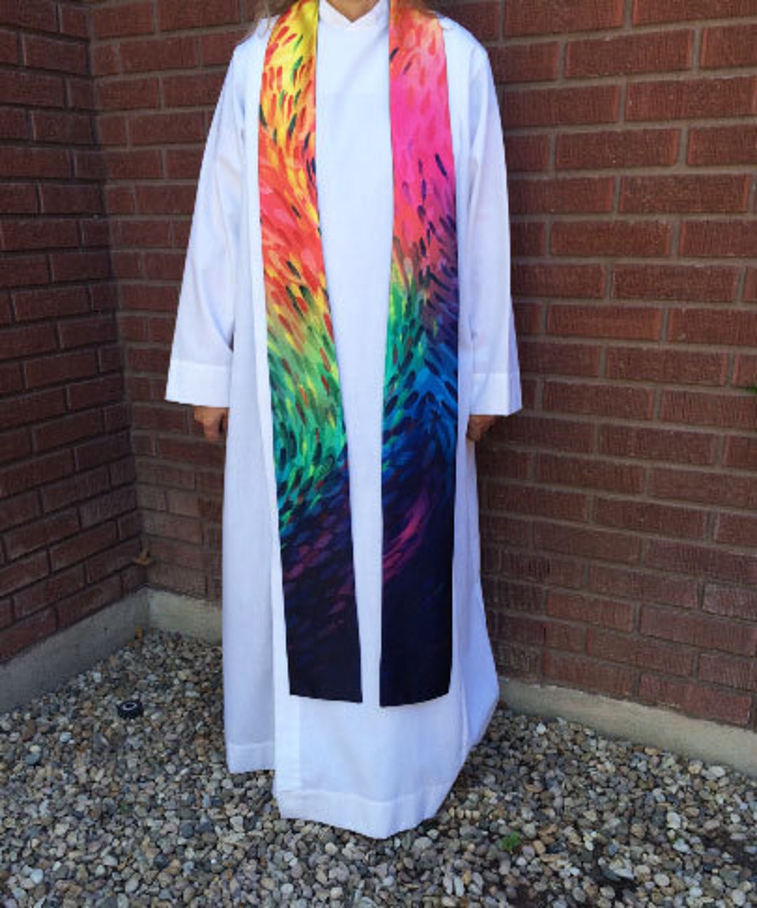 Silky Rainbow Clergy Stole, Rainbow, Priest Stole, Clergy Stole, All ...