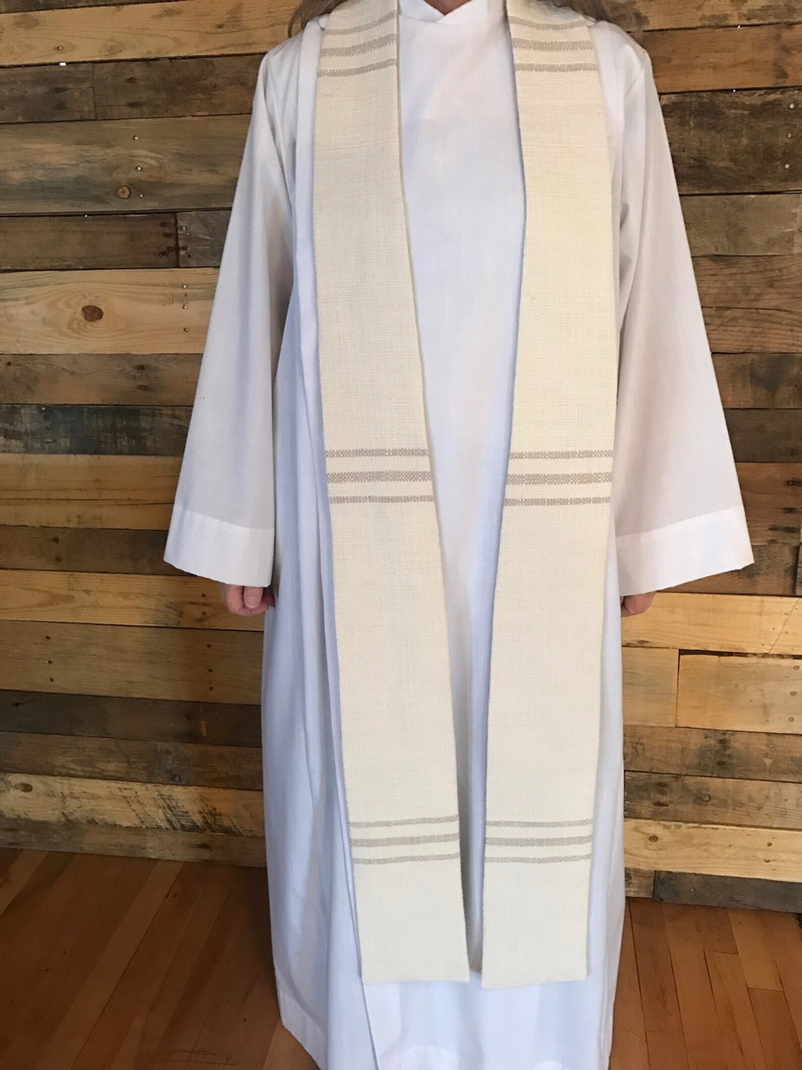 Minimalist Easter Stole Unbleached Muslin Stole White Easter | Etsy