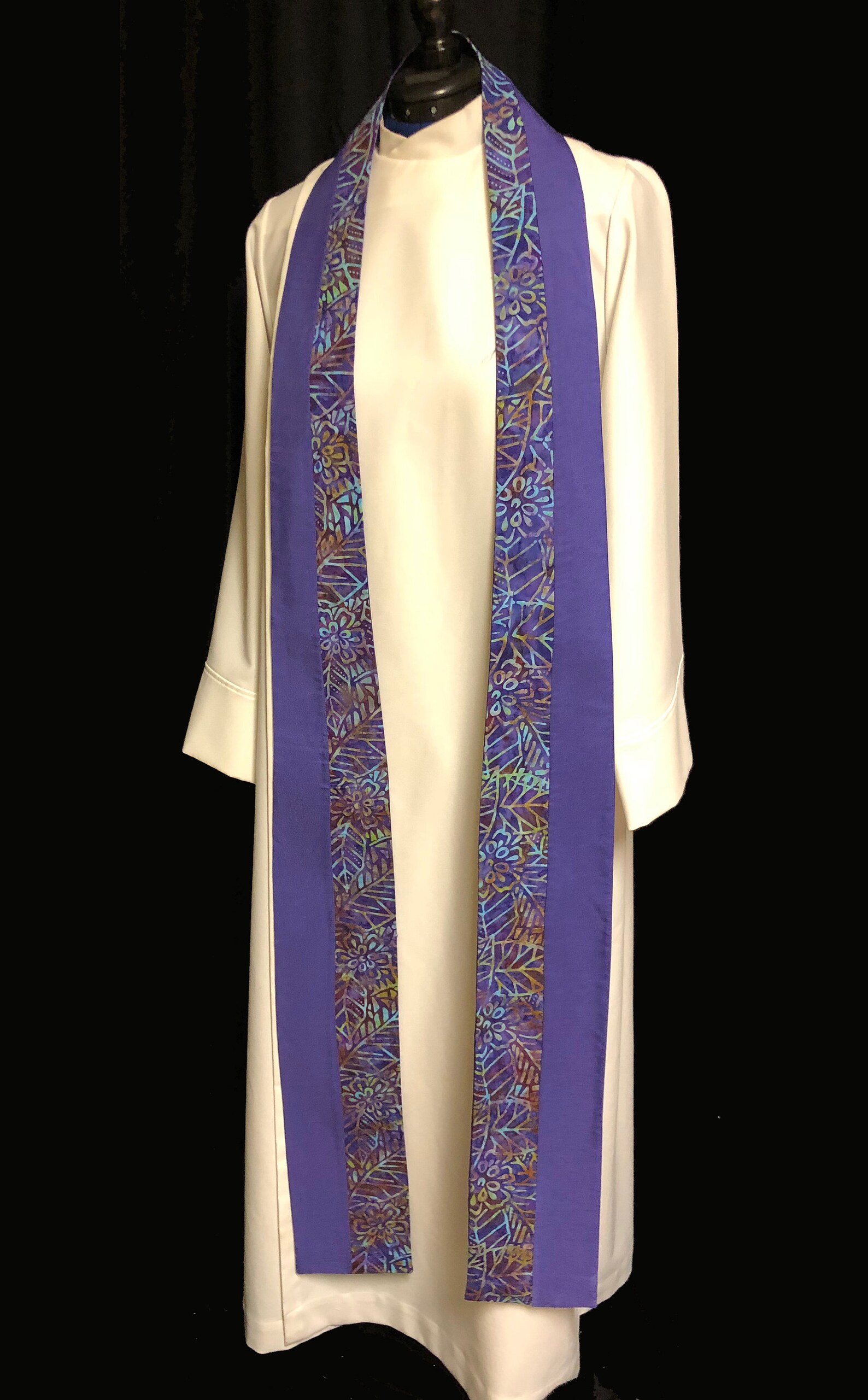 Lenten Fire Purple Clergy Stole, Lenten Clergy Stole, Advent Priest ...