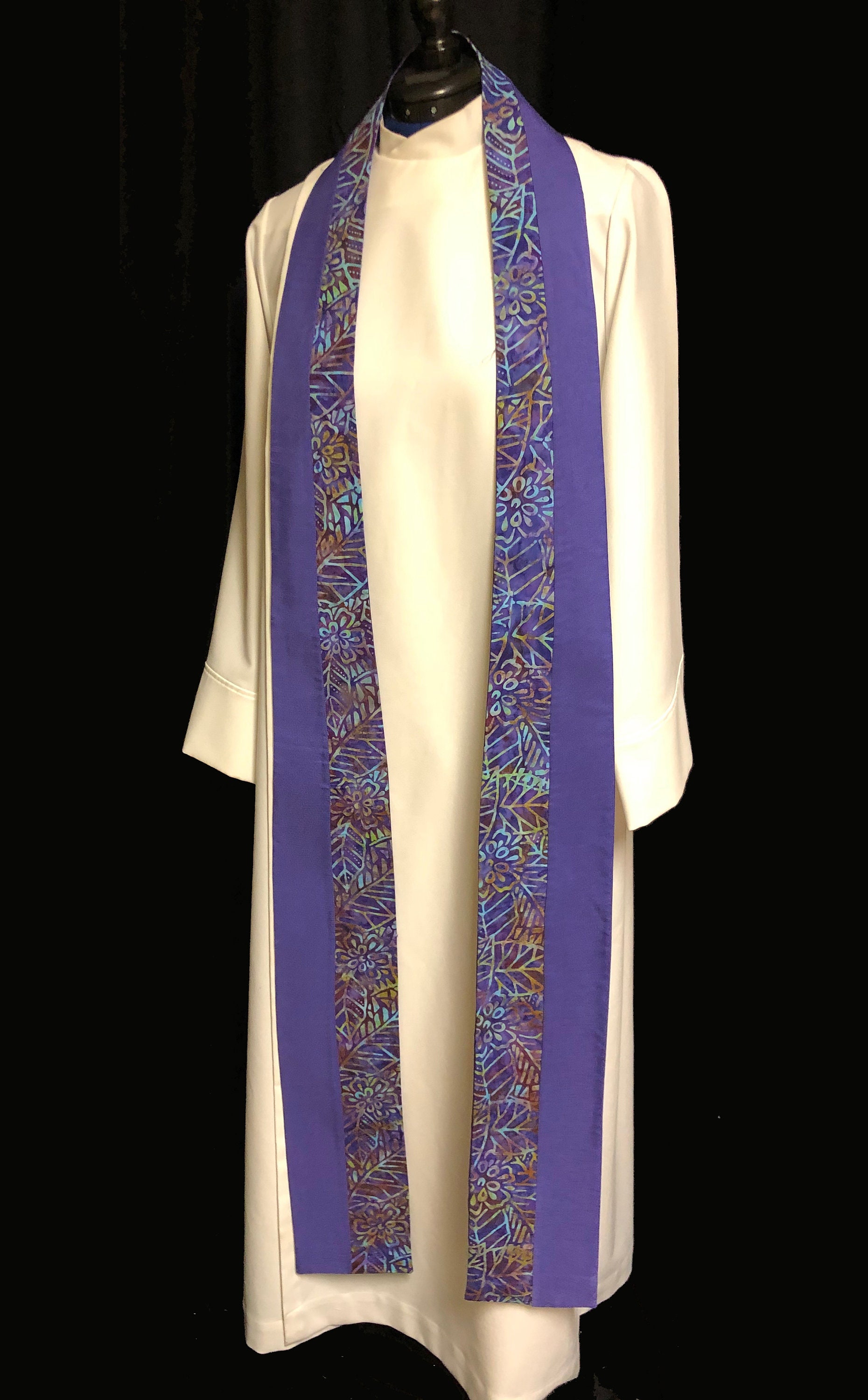 Lenten Fire Purple Clergy Stole, Lenten Clergy Stole, Advent Priest ...