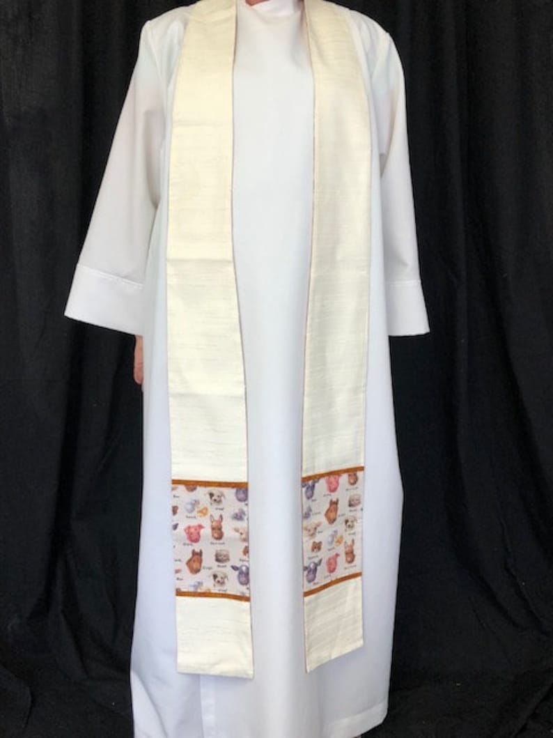 Saint Francis Stole, Animal Stole, Clergy Animal Blessing Stole, Priest ...