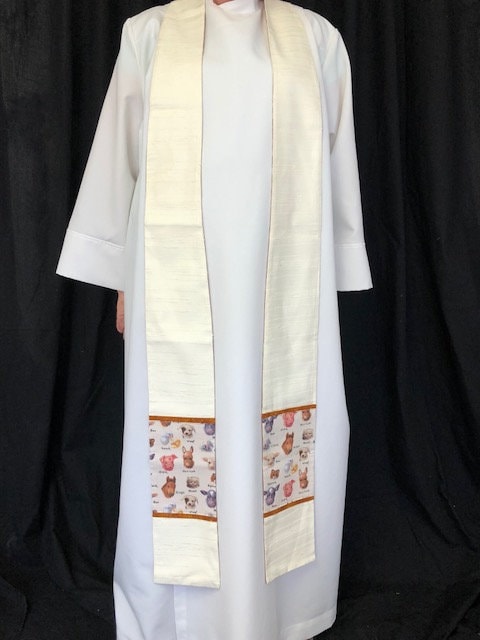 Saint Francis Stole, Animal Stole, Clergy Animal Blessing Stole, Priest ...