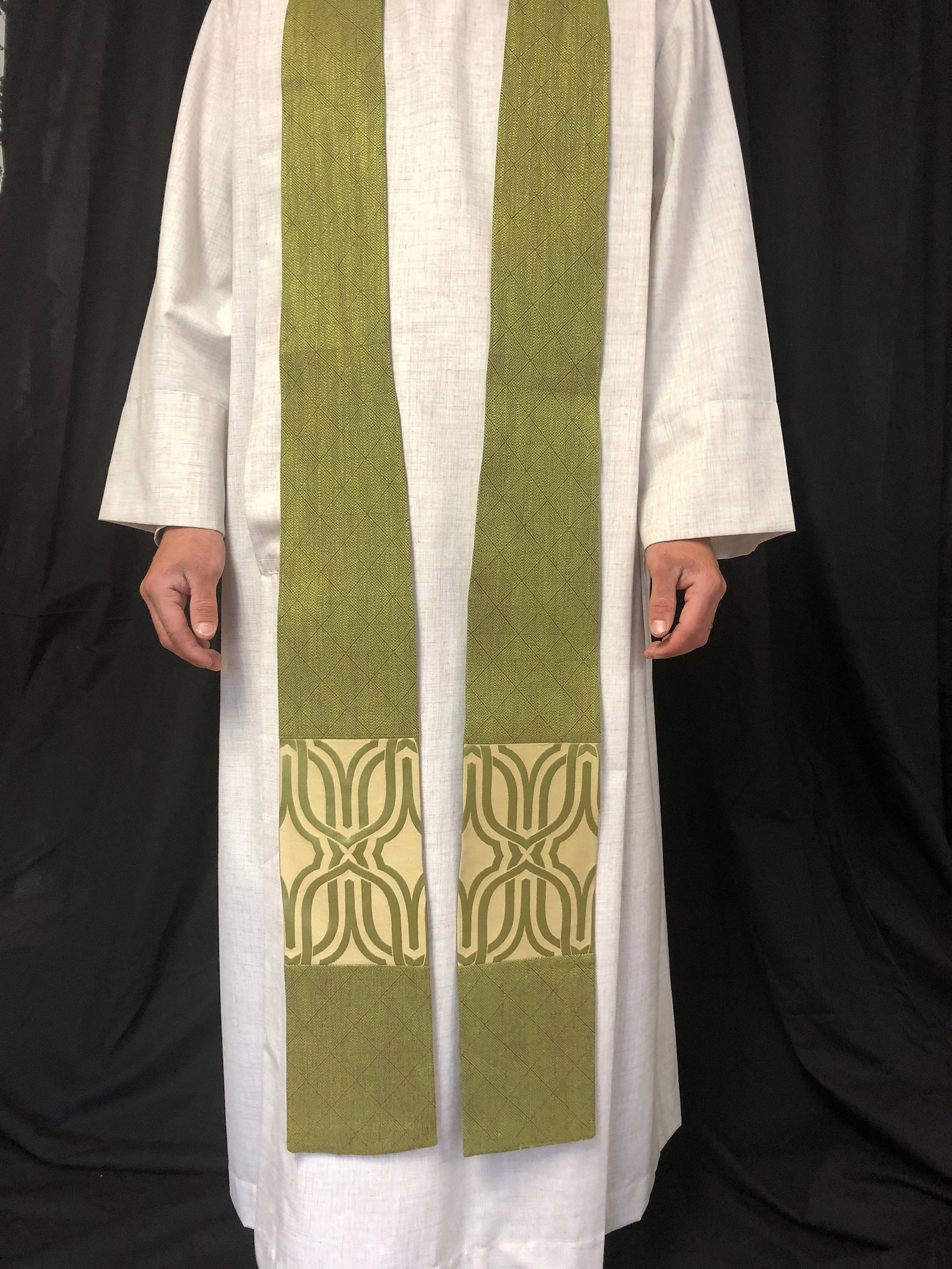 Green Pastor Stole, Green Diamond Stole Ordinary Times Clergy Stoles ...