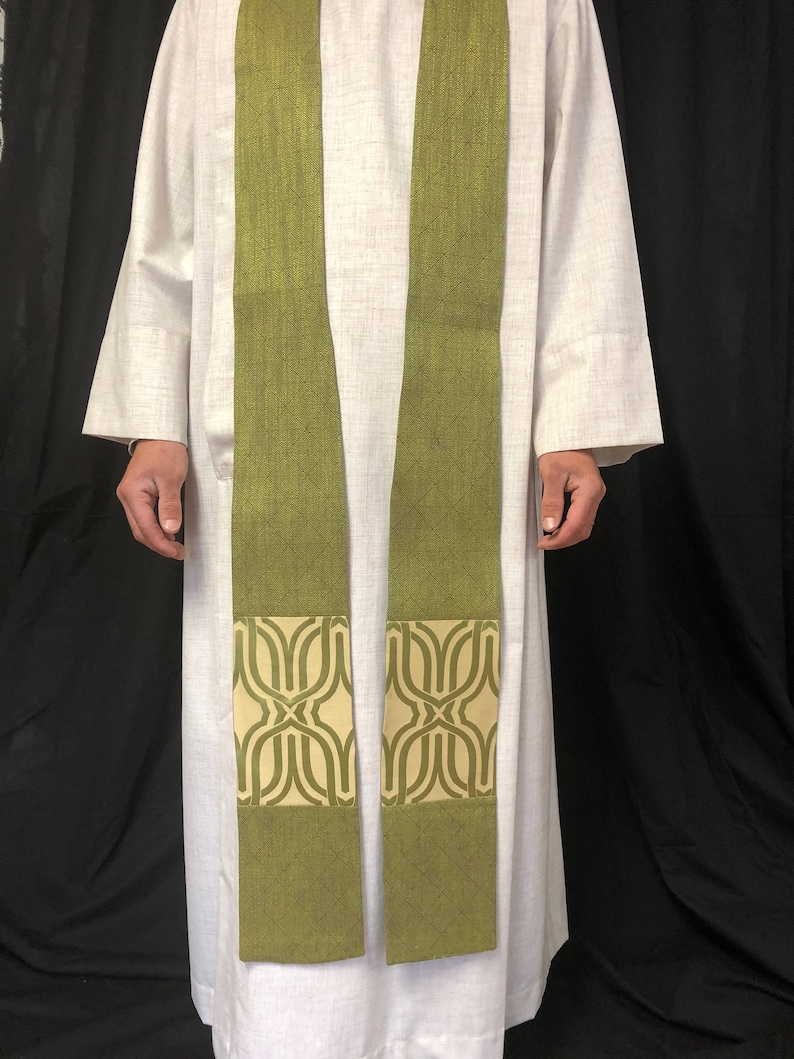 Green Pastor Stole Green Diamond Stole Ordinary Times Clergy - Etsy