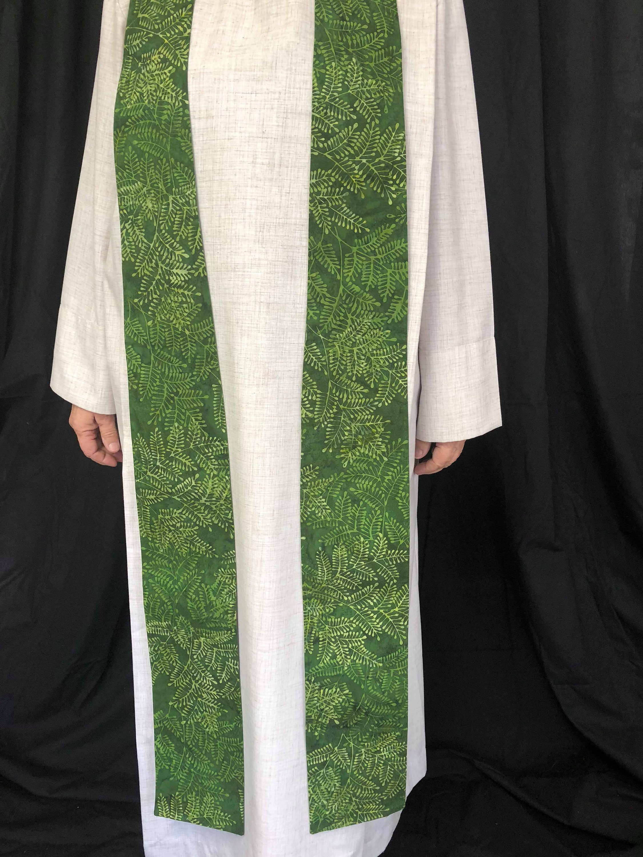 Leaf Clergy Stoles Leafy Green Stole Ordinary Times Clergy - Etsy