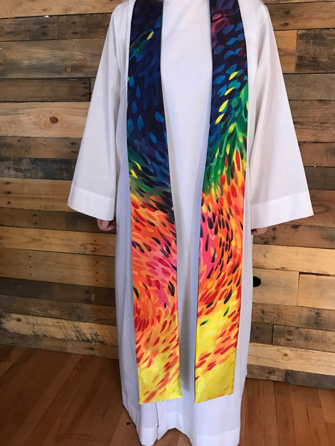 Silky Rainbow Clergy Stole Rainbow Paint Brush Clergy Stole - Etsy