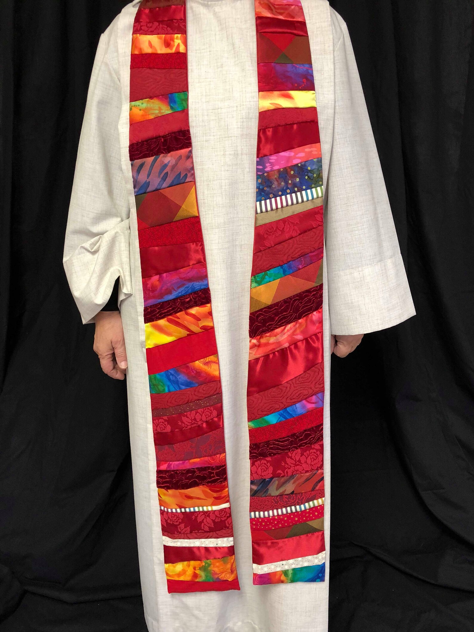 Red Priest Stole, Red Ordination Stole, Entirely Quilted Red Clergy ...