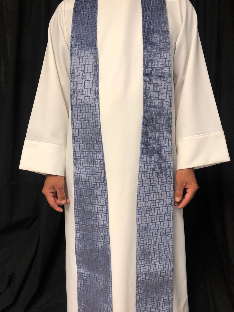 Blue Textured Advent Clergy Stoles, Blue Clergy Stole, Lent Stole ...