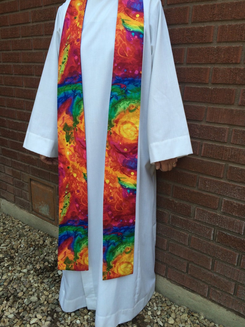 Rainbow Clergy Stole, Priest Stole, Clergy Stole, All Season Stole ...