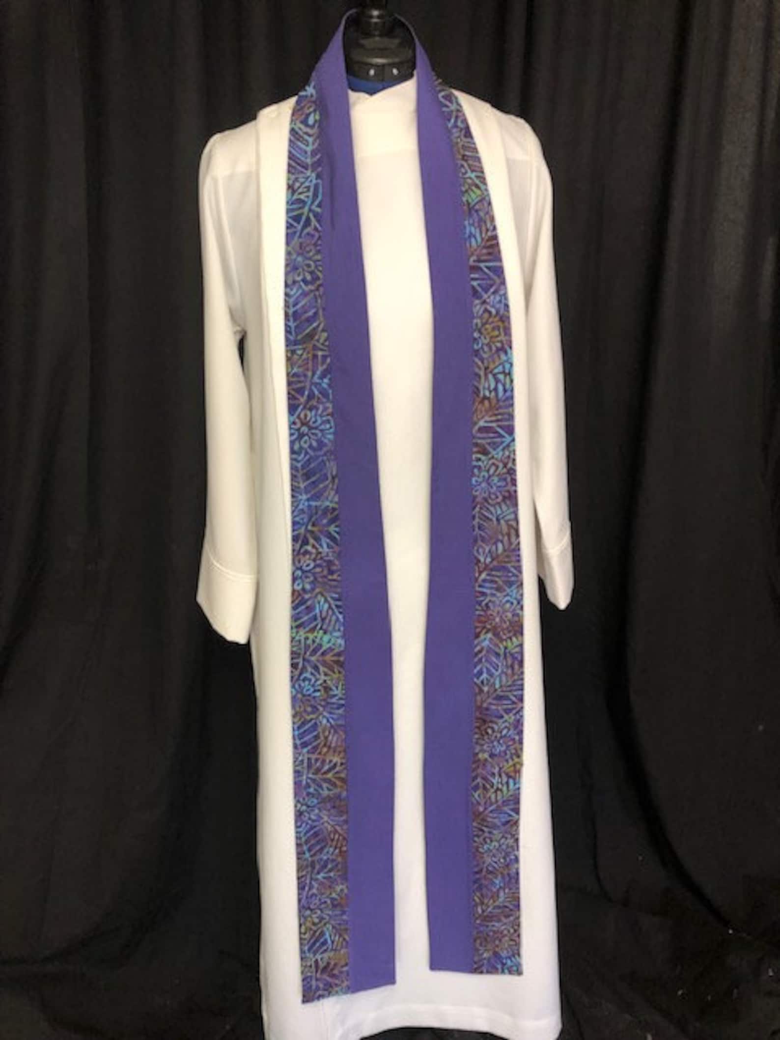 Lenten Fire Purple Clergy Stole, Lenten Clergy Stole, Advent Priest ...
