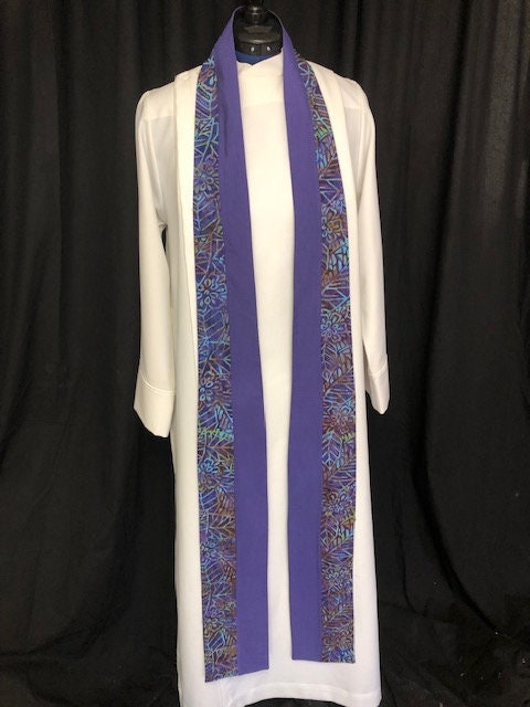 Lenten Fire Purple Clergy Stole, Lenten Clergy Stole, Advent Priest ...