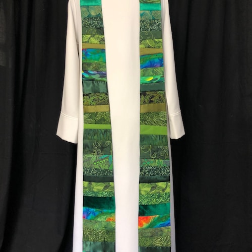 Green Pieced Stole Ordinary Time Liturgical Stole - Etsy