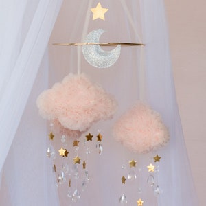 Crystal Mobile, Baby Girl Room Decor, Baby Mobile Girl, Blush Mobile ...