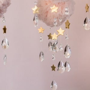 Crystal Mobile, Baby Girl Room Decor, Baby Mobile Girl, Blush Mobile ...