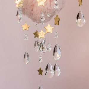Crystal Mobile, Baby Girl Room Decor, Baby Mobile Girl, Blush Mobile ...