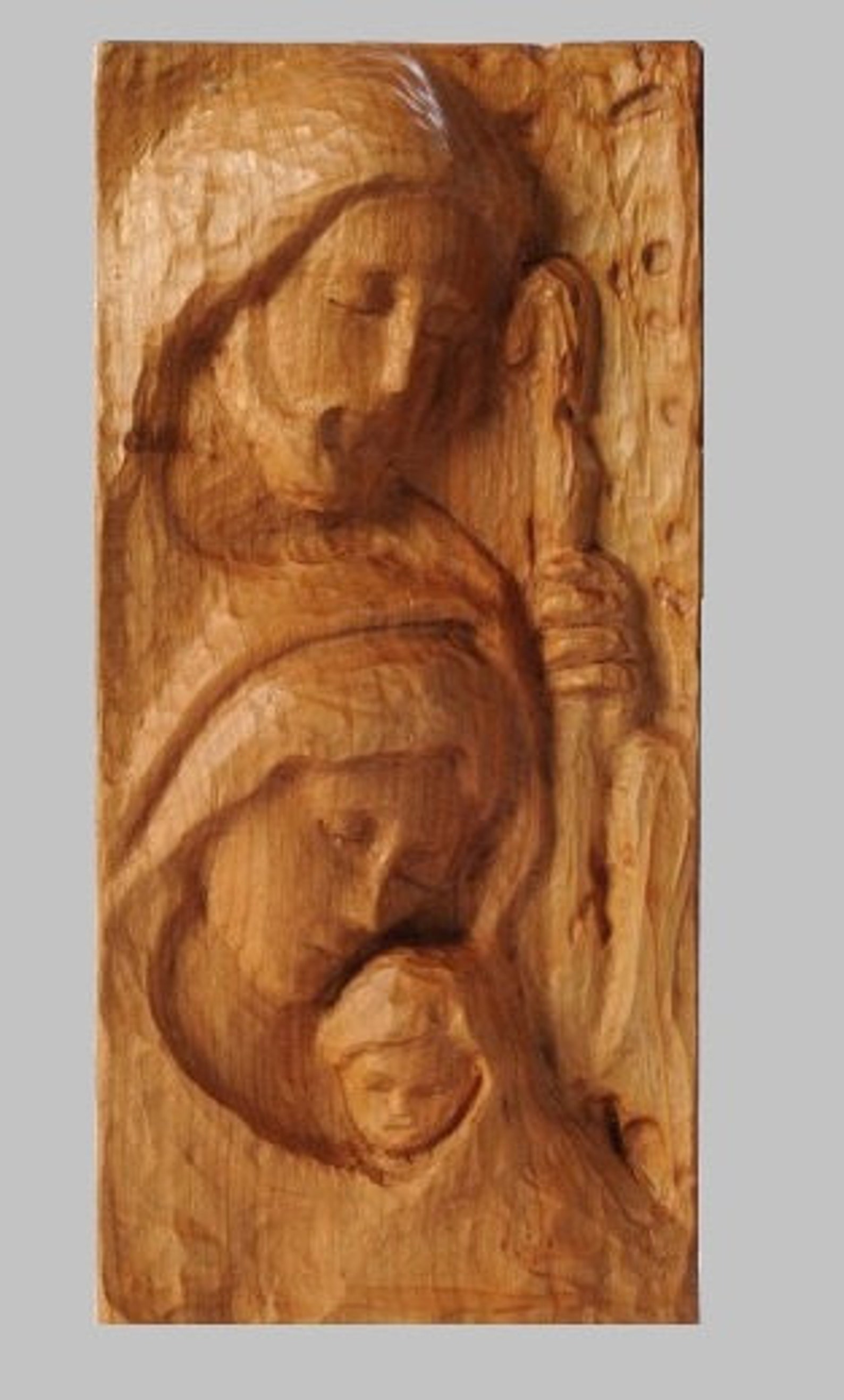 Religious Wood Carving Handmade Holy Family Wall Hanging Plaque Relief ...