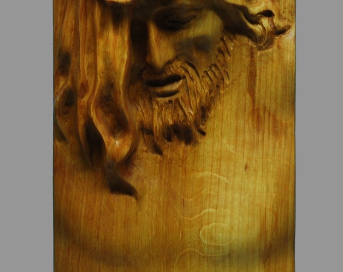 Religious Wood Carving Handmade Jesus Wall Hanging Plaque Relief Decor ...