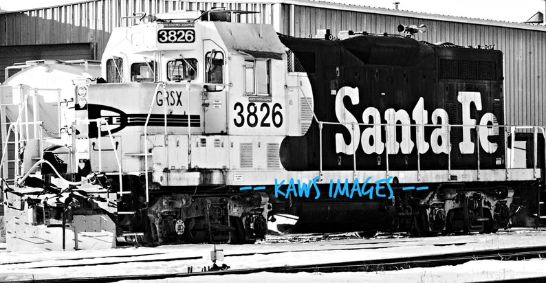 Black and White Santa Fe Engine, Train Photography - Etsy