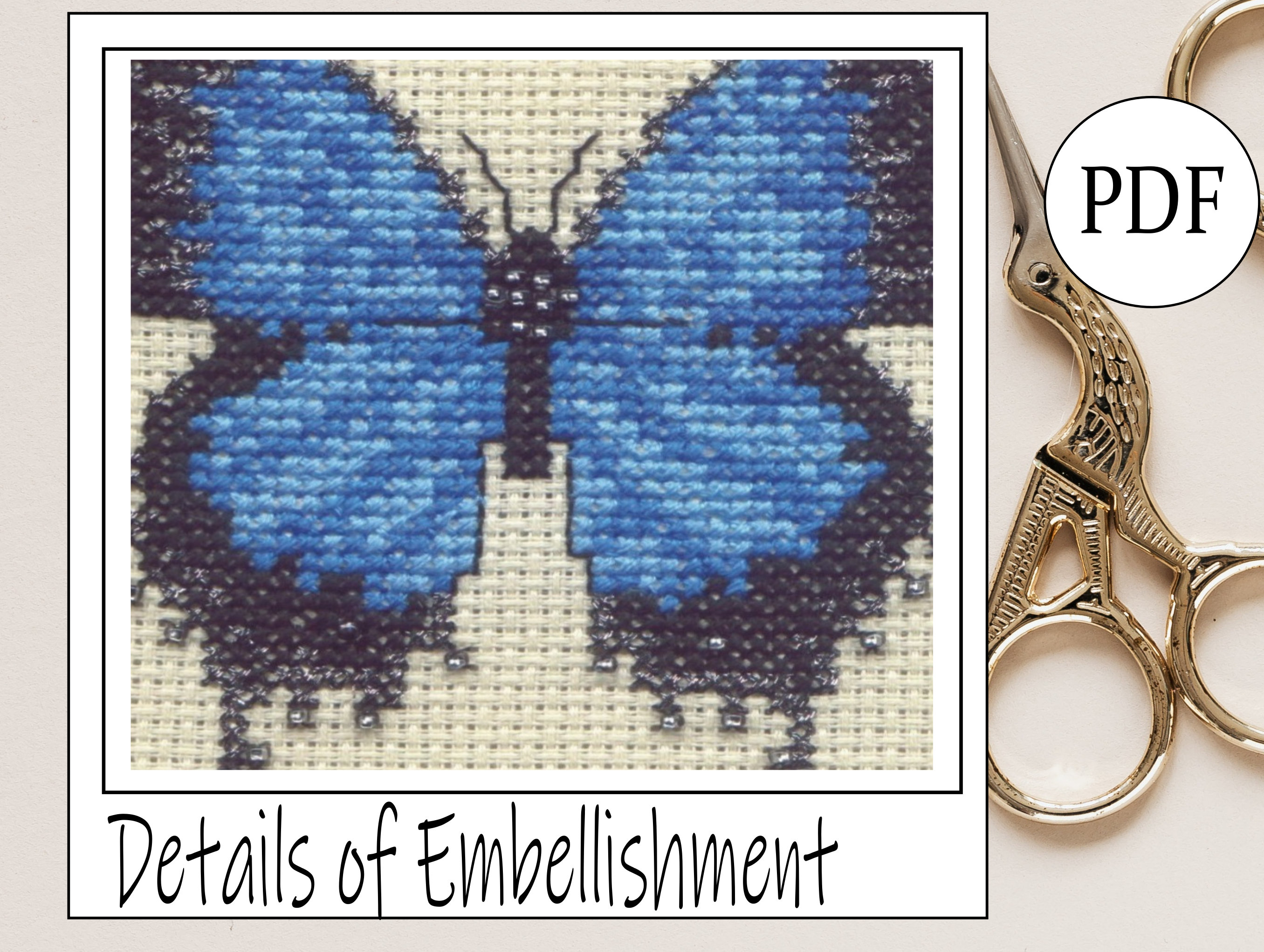 Ulysses Butterfly Cross Stitch Pattern: Insect Embroidery (PDF Pattern ...
