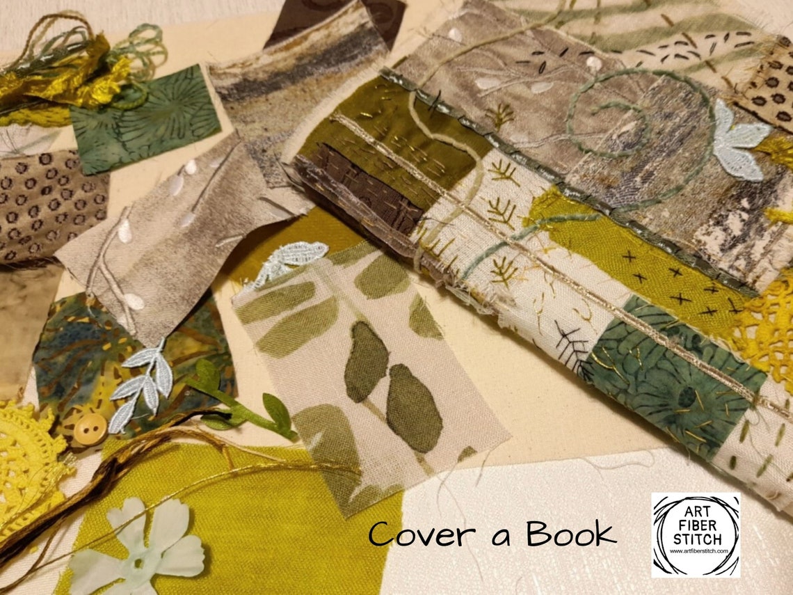 Fabric Collage Slow Stitching Kit: Textile Craft, Beginners Embroidery ...