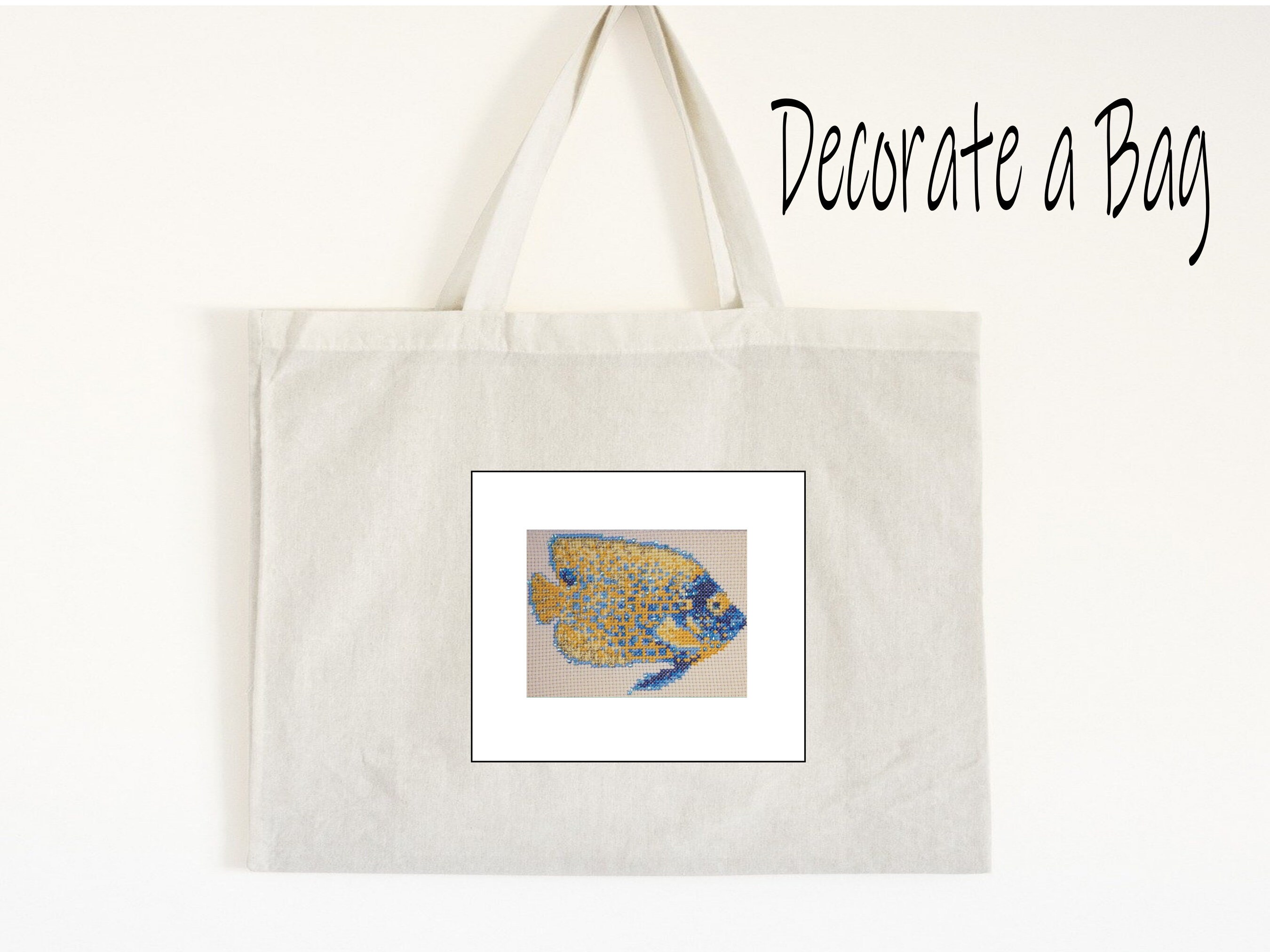 Blue Girdled Angel Fish Cross Stitch Pattern: Embellished X-stitch (PDF ...