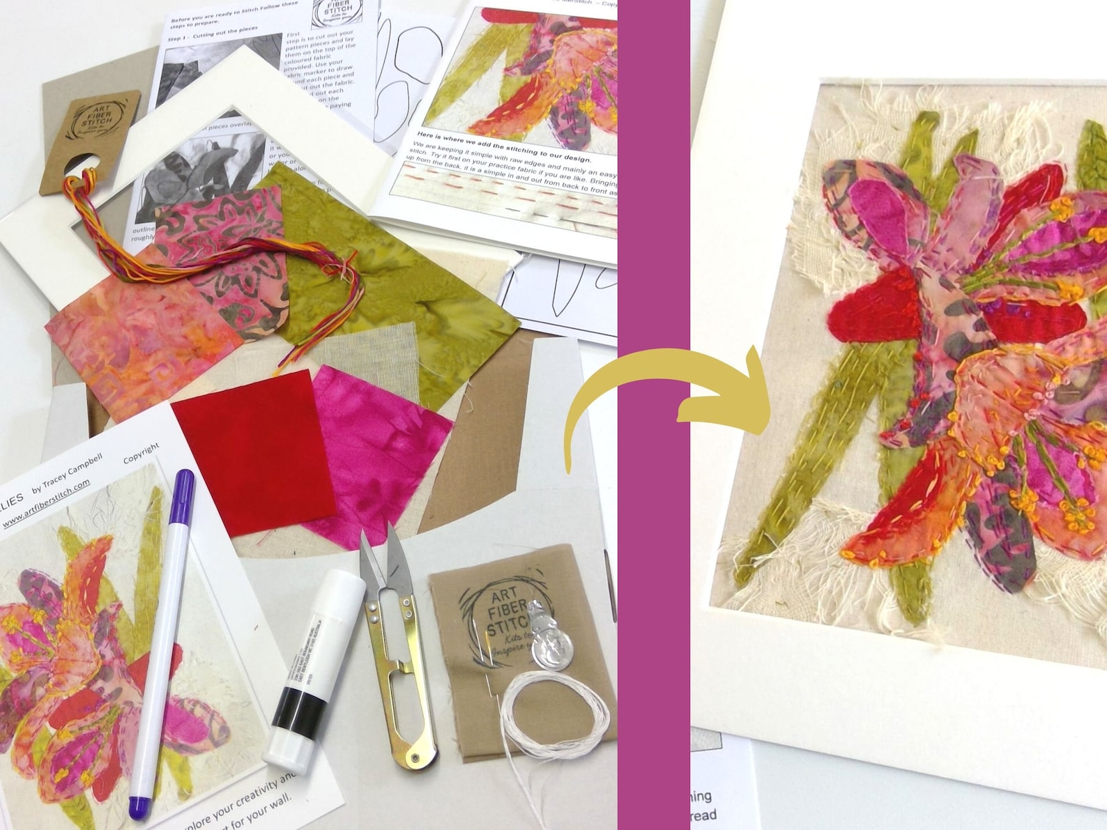 Lilies Slow Stitching Kit Beginners Embroidery Easy Sewing - Etsy