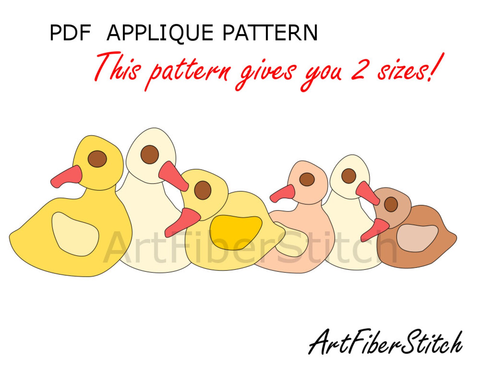 Ducklings PDF Applique Template Pattern Kids Sewing Instant - Etsy ...