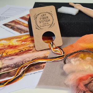 Glorious Sunset. Needle Felted Wool Art Picture Kit. Painting With Wool ...