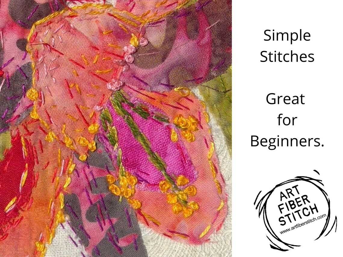 Lilies Slow Stitching Kit Beginners Embroidery Easy Sewing - Etsy