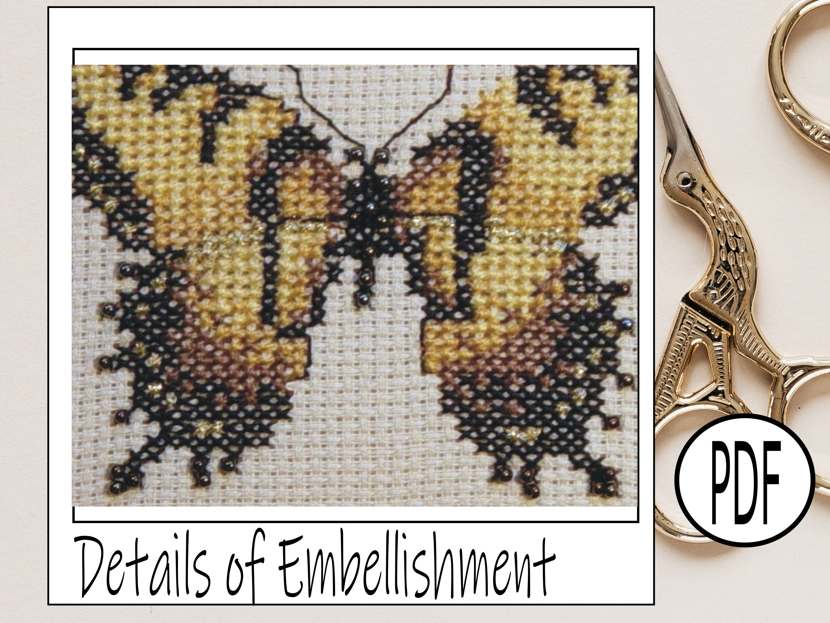 Tiger Swallowtail Cross Stitch Pattern: Insect Embroidery (PDF) - Etsy