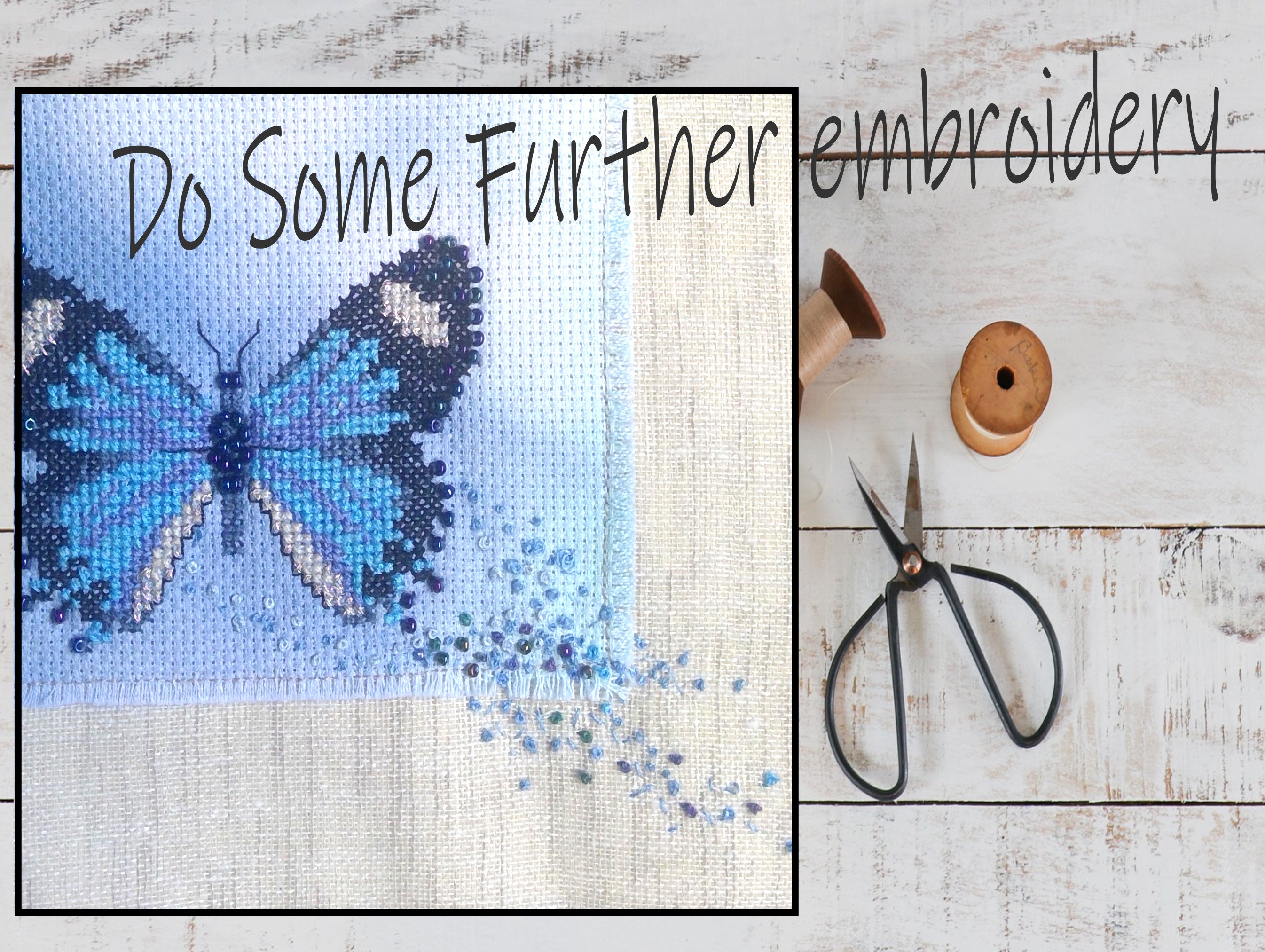 Blue Girdled Angel Fish Cross Stitch Pattern: Embellished X-stitch (PDF ...