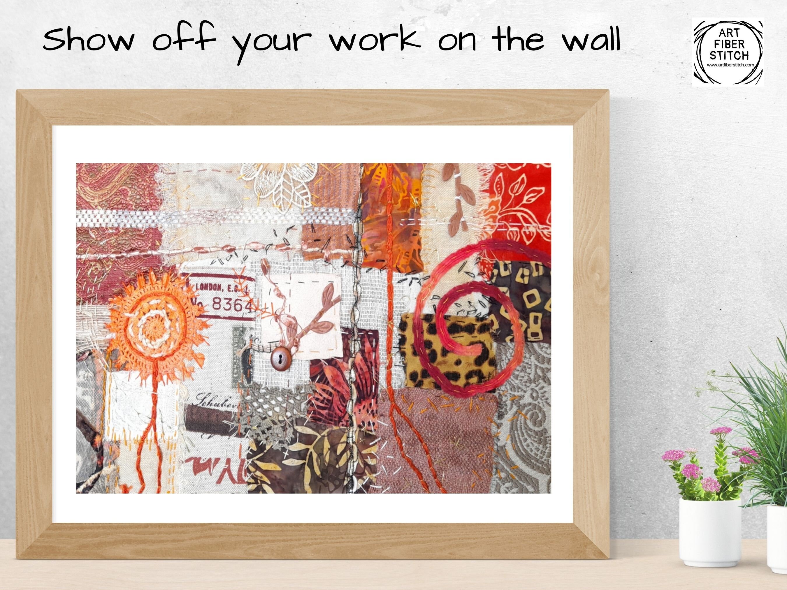 Fabric Collage Slow Stitching Kit Textile Craft Beginners - Etsy