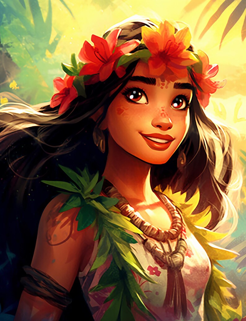 45 Polynesian Princess Coloring Pages for Adults and Children, PDF ...