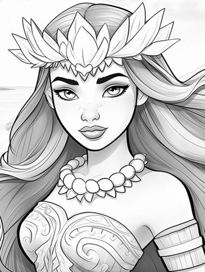 45 Polynesian Princess Coloring Pages for Adults, Children, PDF ...