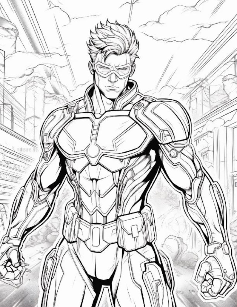 100 Anime Superhero Coloring Pages, Coloring Pages, Kids, Adults, PDF ...
