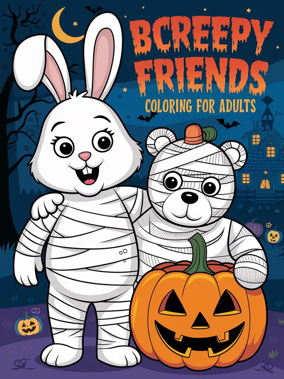 94 Bold Easy Creepy Friends Coloring Pages Vol 2, Kids, Adults, PDF ...