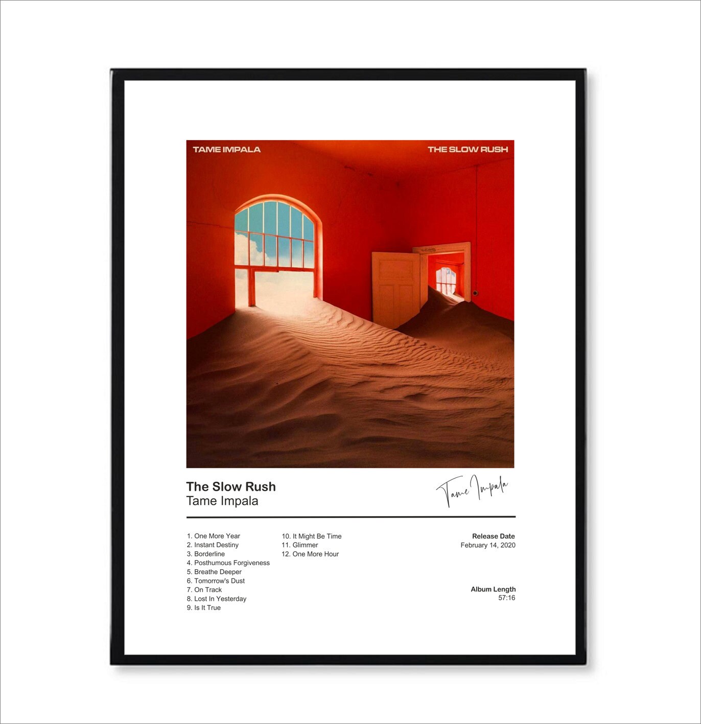 Tame Impala Poster Wall Art Printable Psychedelic Music The Slow Rush ...