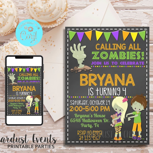 Zombie Invitation - Etsy