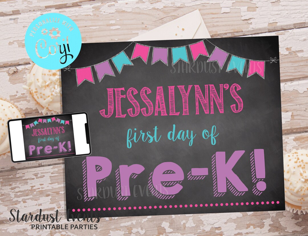 First Day of School Sign, First Day of School Poster, First Day of Pre ...