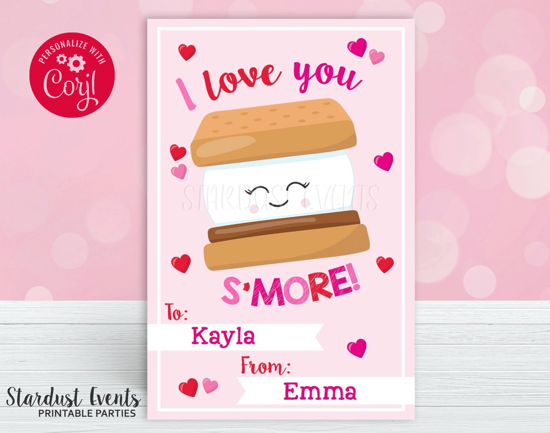 Editable S'mores Valentine Favor Tags, Valentine Gift Tag Tag ...